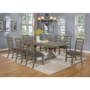 Dark Gray Wood Dining Table 71" x 40" in Standard Height - Walmart.com