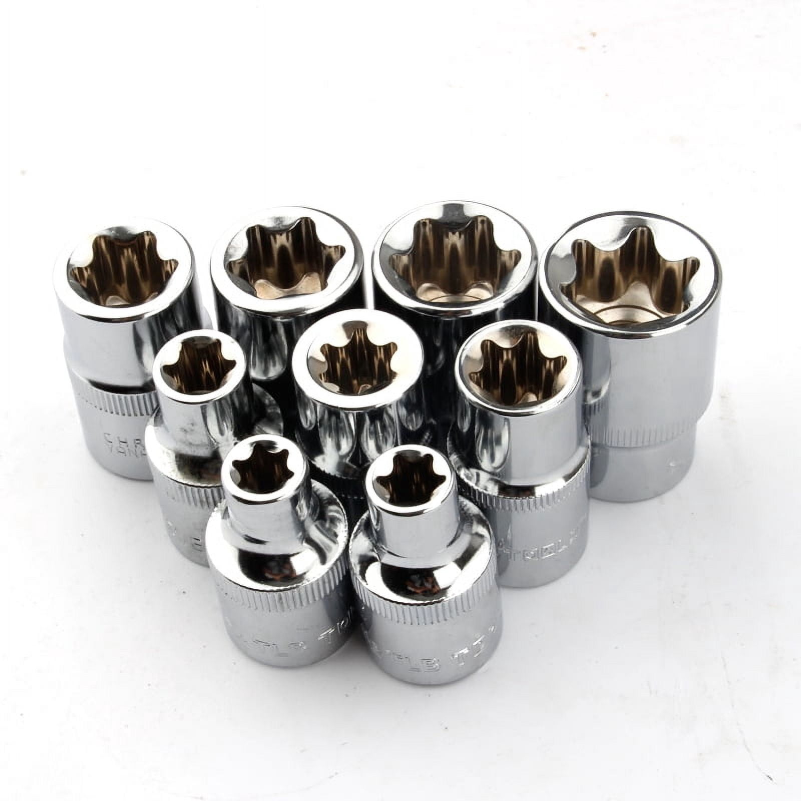 9pcs 1/2" drive E10 E11 E12 E14 E16 E18 E20 E22 E24 e type torx star ...