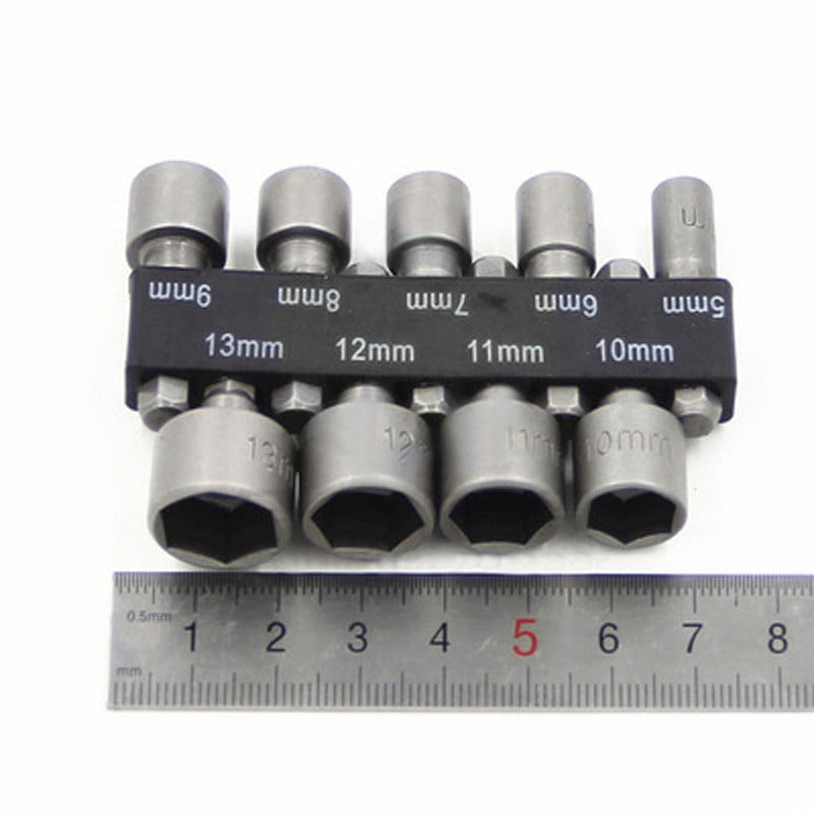 9pcs 1/4" Hex Power Nut Driver Socket Set Drill Bits 5mm to 13mm ...