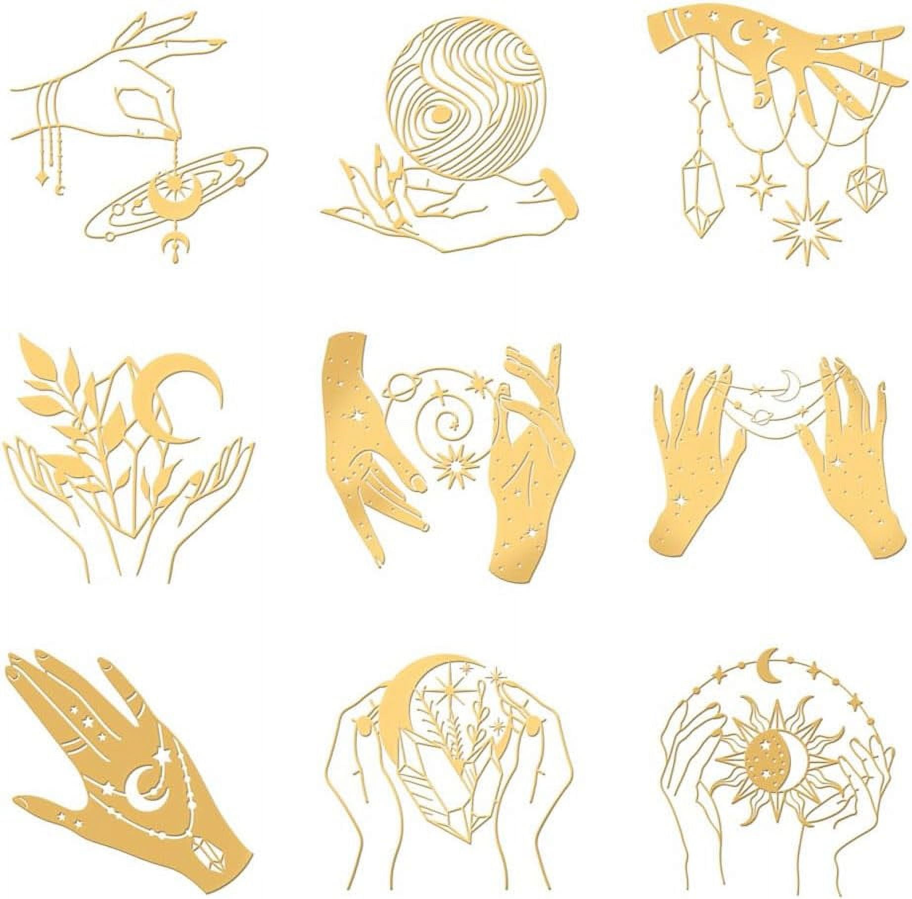 9pcs 1.6x1.6 Inch Bohemian Hand Theme Stickers Boho Hand Stamp Stickers ...