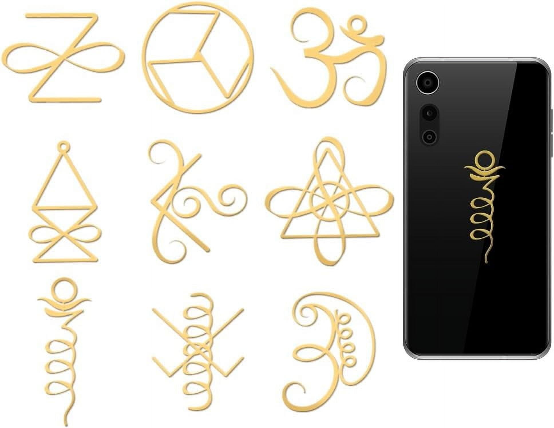 9pcs 1.6x1.6 Inch Eastern Reiki Symbol Metal Stickers Energy Symbol ...