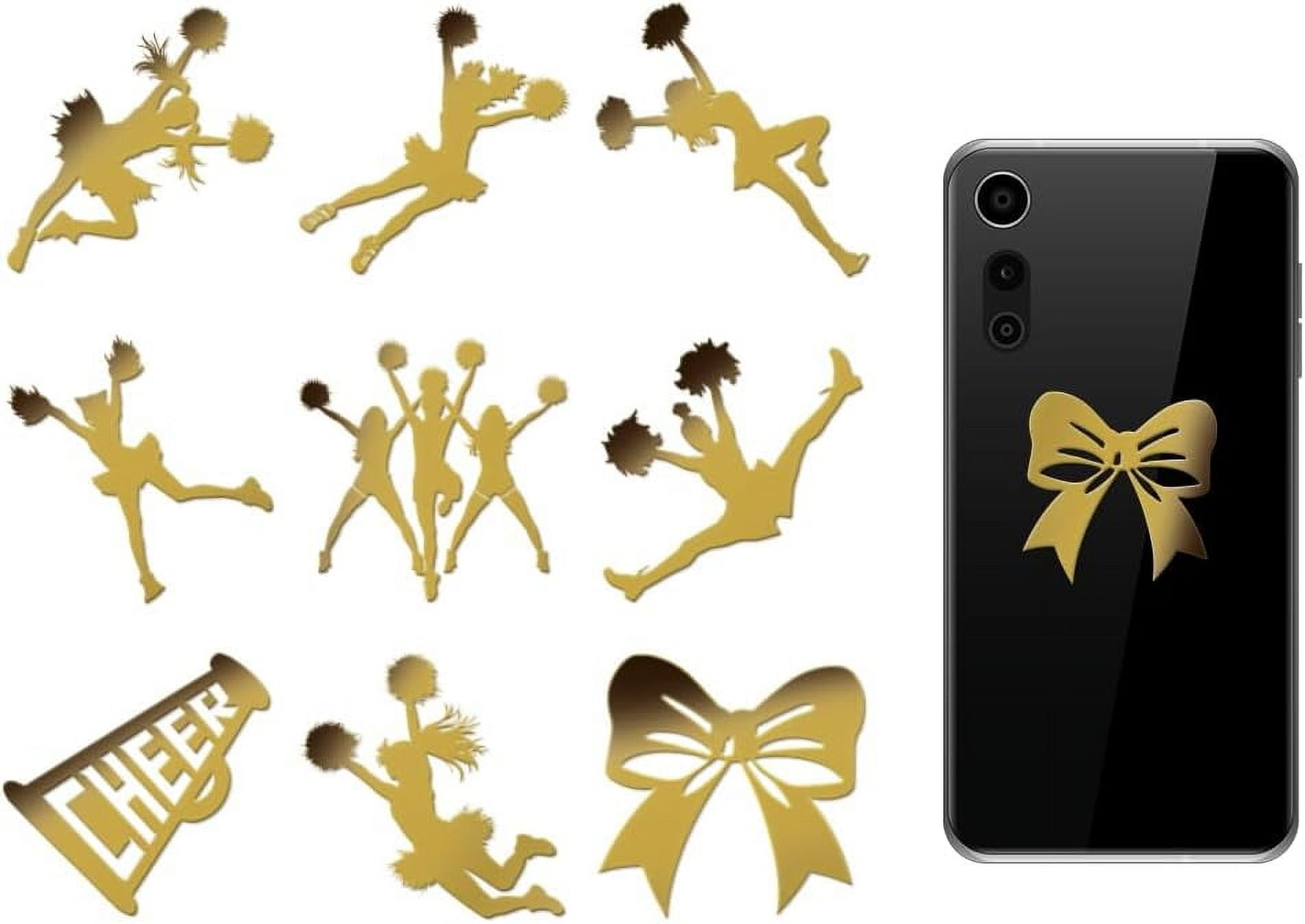 9pcs 1.6x1.6 Inch Golden Metal Stickers for Cheerleading - Self ...