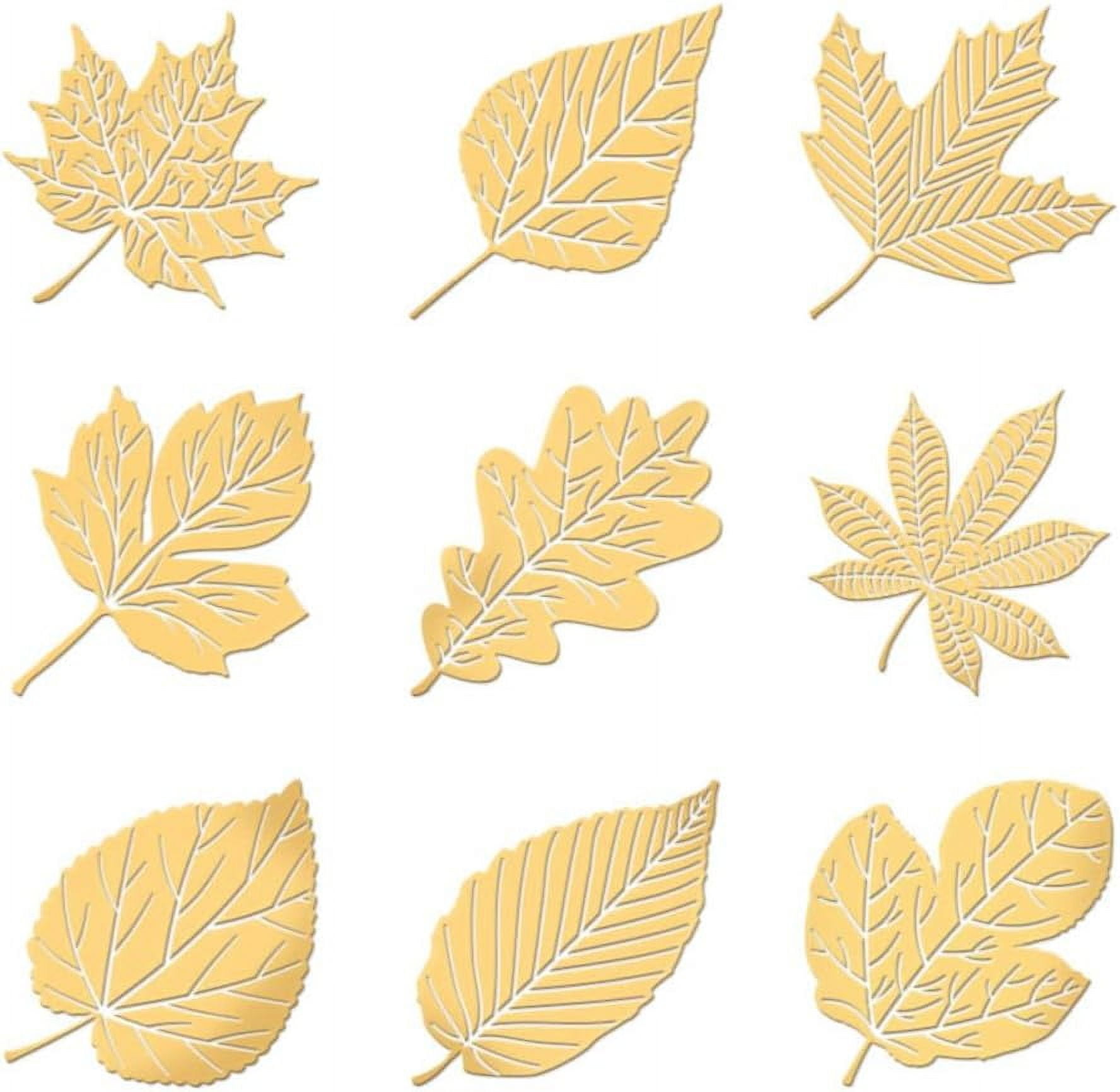 9pcs 1.6x1.6 Inch Leavess Stickers Maple Leaves Self Adhesive Gold ...