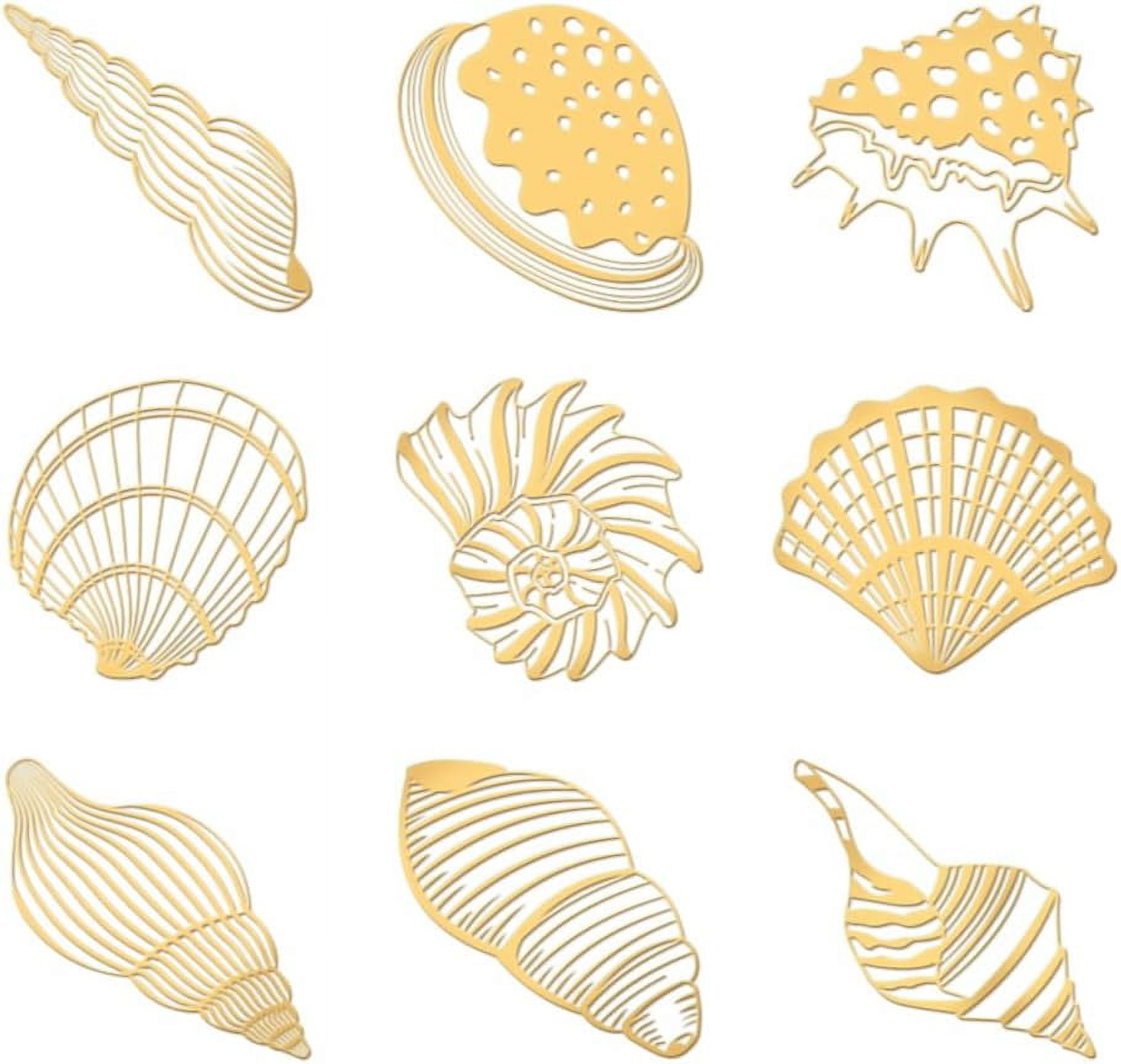 9pcs 1.6x1.6 Inch Ocean Theme Stickers Sea Shell Stickers Self Adhesive ...
