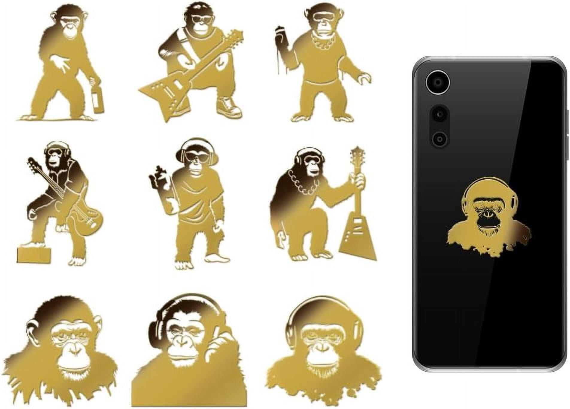 9pcs 1.6x1.6 Inch Orangutan Pattern Metal Stickers Banksy Music Self ...