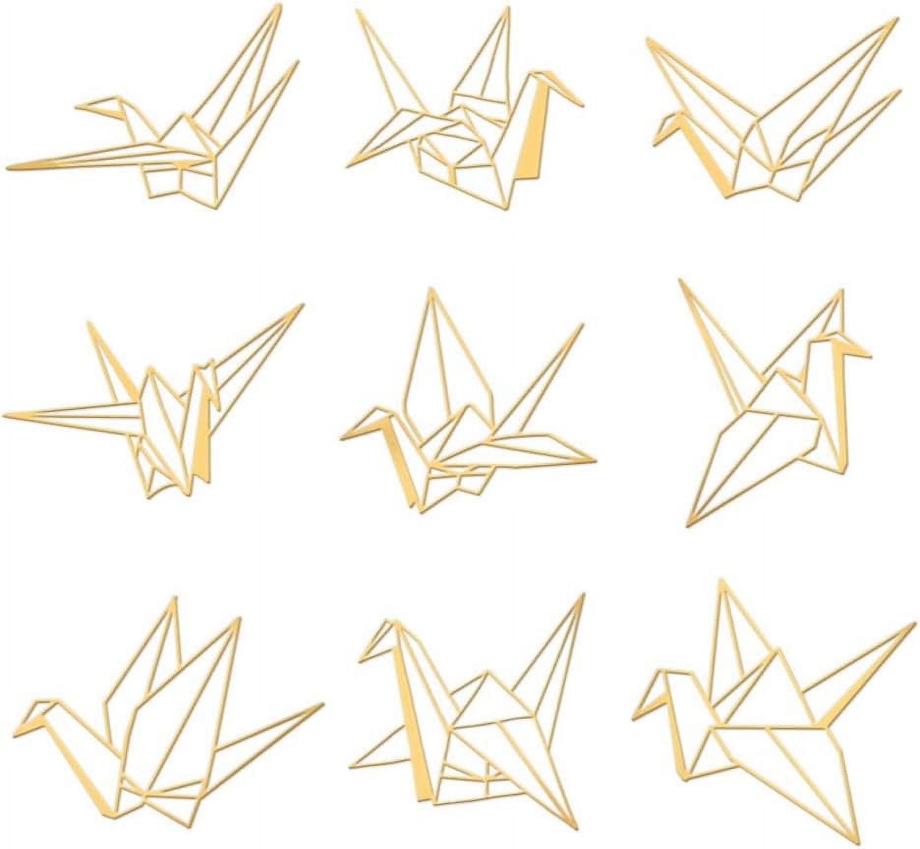 9pcs 1.6x1.6 Inch Origami Crane Stickers Thousand Paper Cranes Self ...