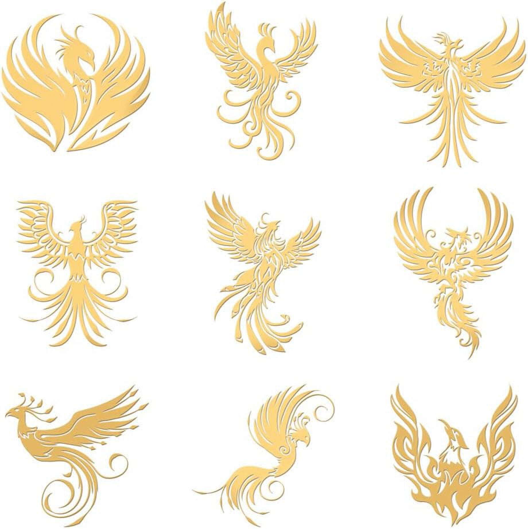 9pcs 1.6x1.6 Inch Phoenix Theme Stickers Fire Phoenix Stamp Stickers ...
