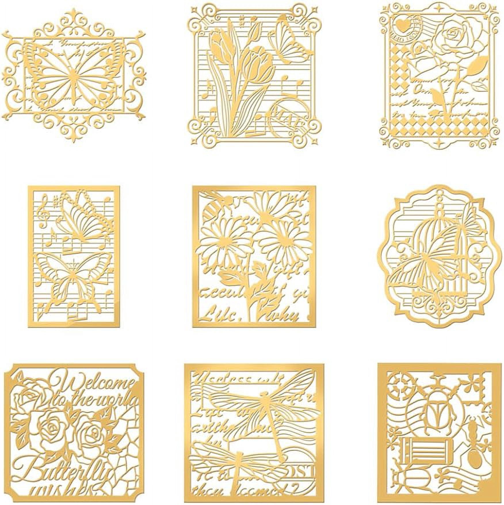 9pcs 1.6x1.6 Inch Postcard Stamp Theme Stickers Butterfly Flower Stamp ...