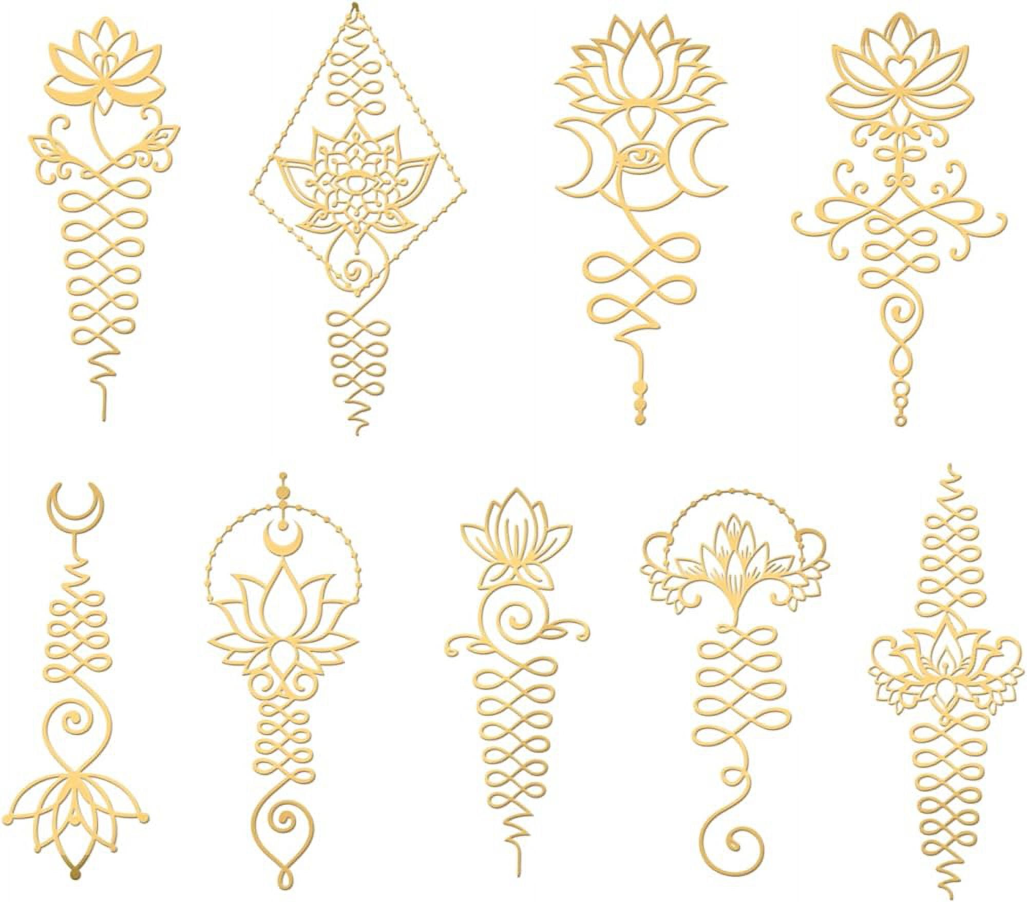 9pcs 1.6x1.6 Inch Religious Theme Stickers Lotus Symbol Pattern Sticker ...