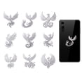 9pcs 1.6x1.6 Inch Silver Metal Stickers Phoenix Pattern Metal Stickers ...