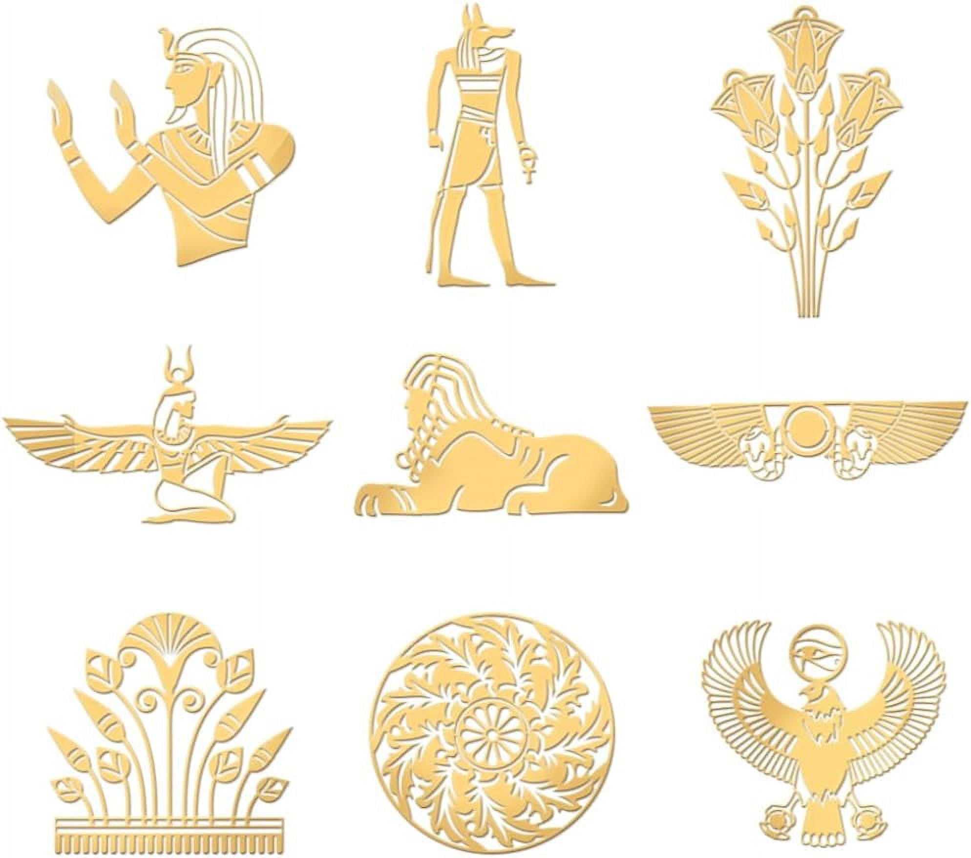 9pcs 1.6x1.6 Inch Sphinx Pattern Metal Stickers Eagle Goddess of ...