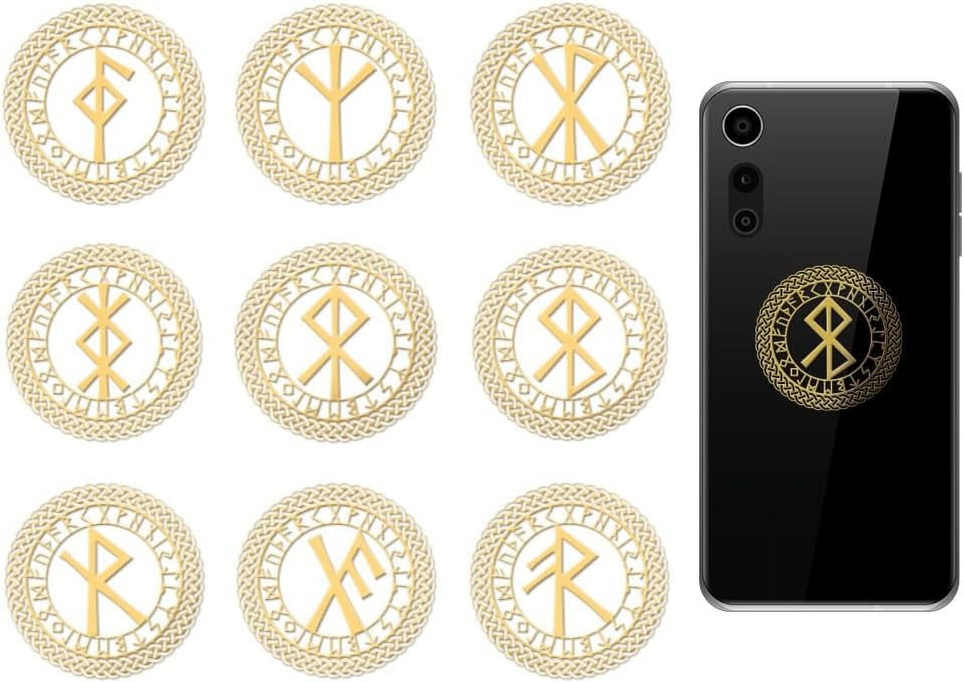 9pcs 1.6x1.6 inch Golden Metal Stickers Viking Symbol Metal Stickers ...