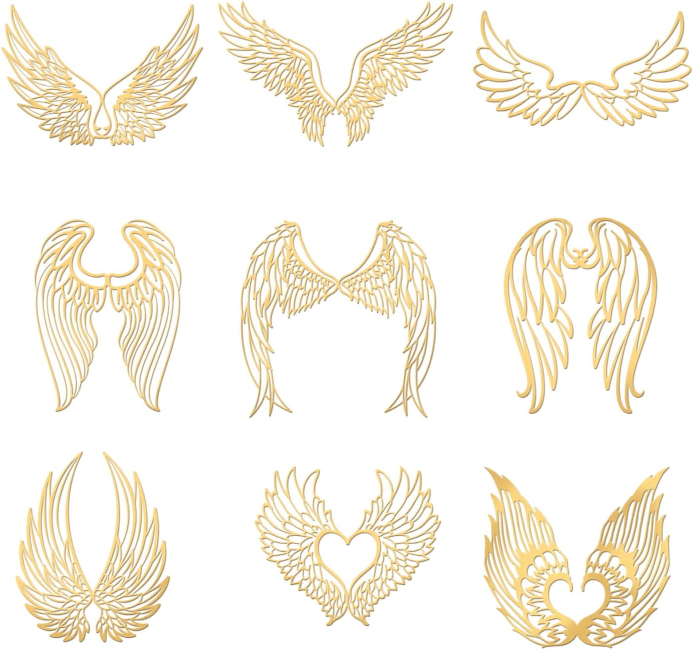 9pcs 1.6x1.6inch Angel Wing Theme Stickers Wing Stickers Self Adhesive ...