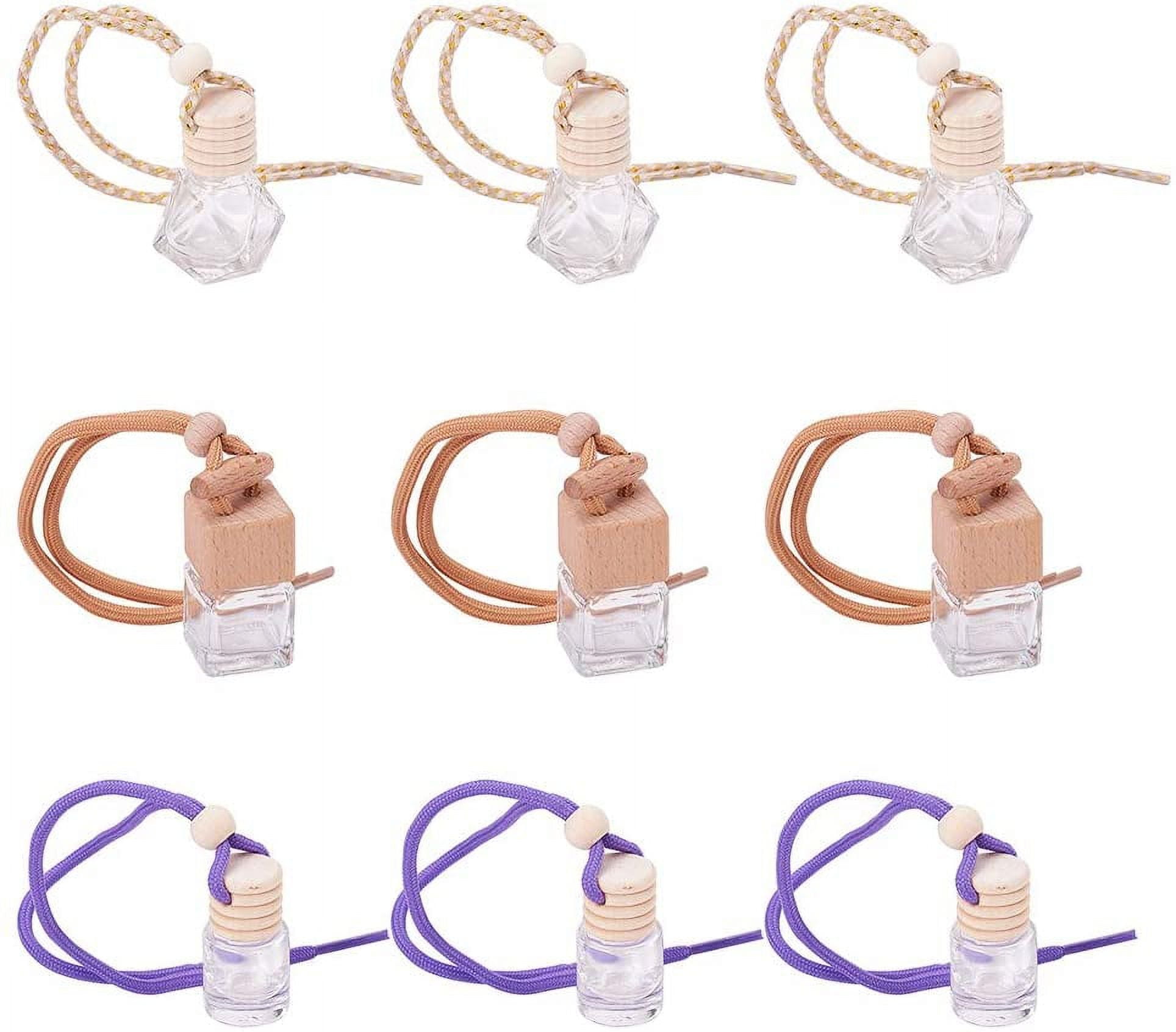 9pcs 7ml Refillable Car Air Freshener Perfume Bottle Glass Hanging ...