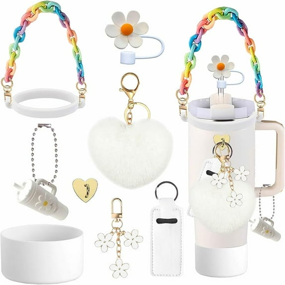 9pcs Accessories Set for Stanley Cup, Including Bottle Handle Strap ...