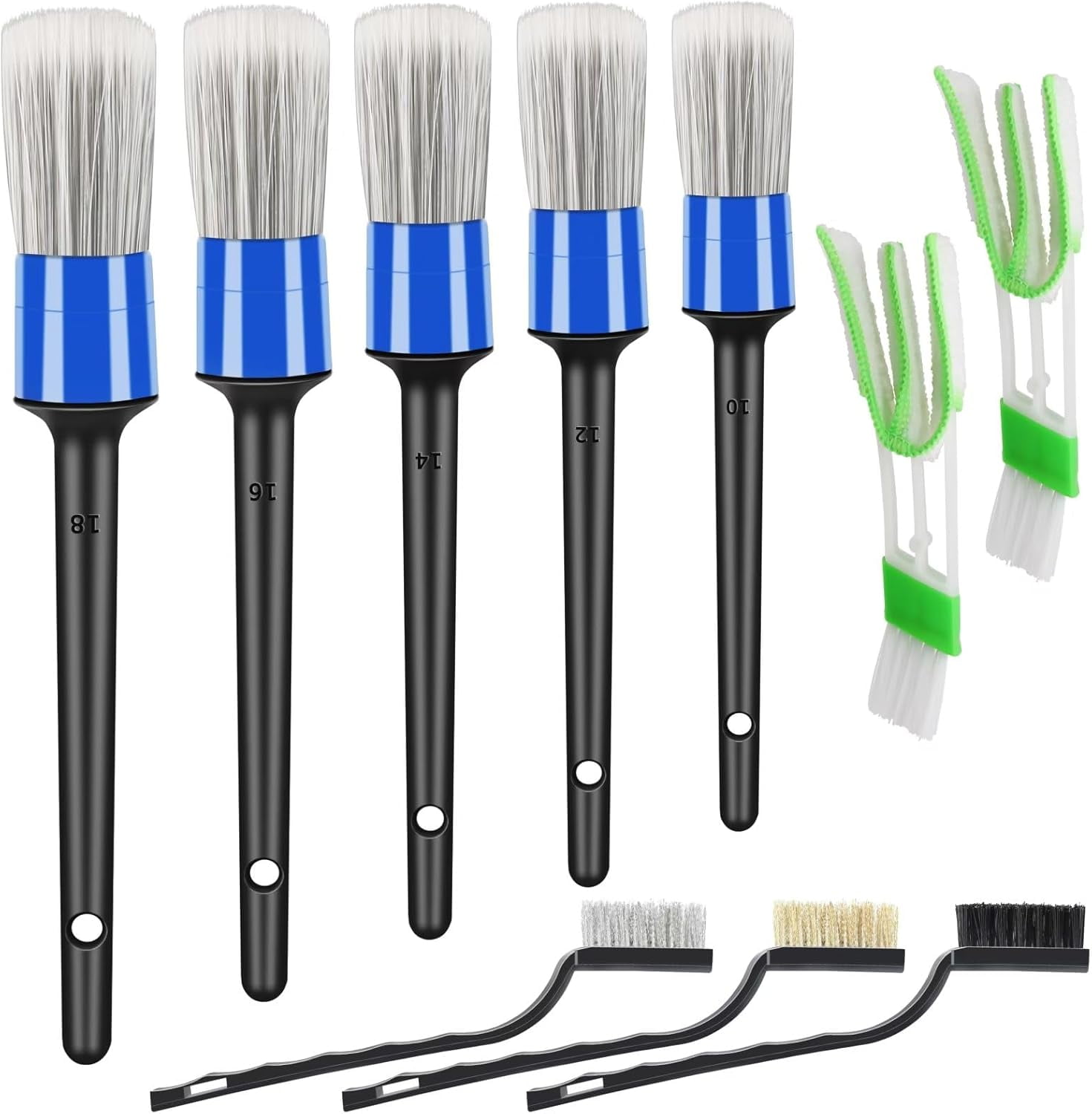 9pcs Auto Car Detailing Brush Set Car Interior Cleaning Kit includes 5 ...