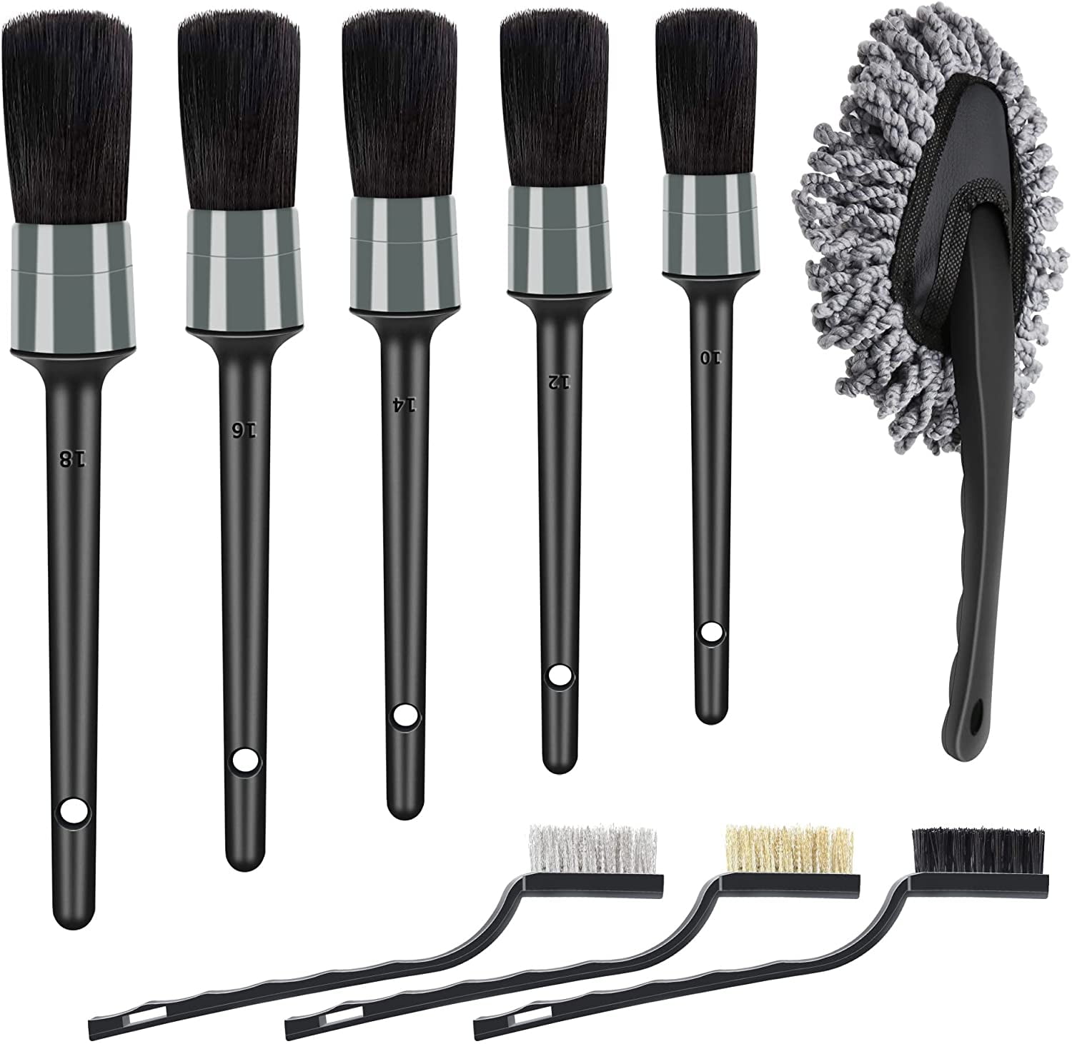 9pcs Auto Car Detailing Brush Set Car Interior Cleaning Kit Includes 5 ...