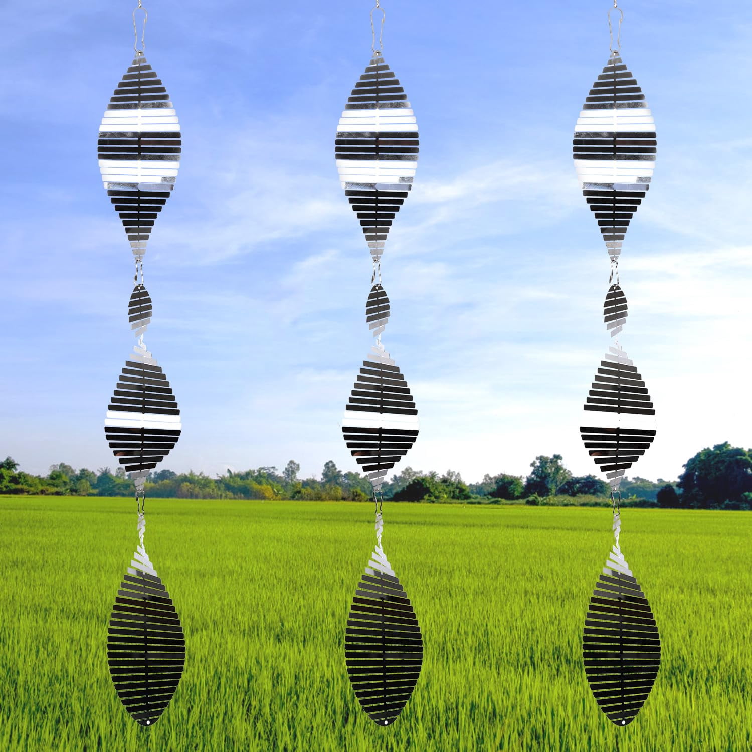 9pcs Bird Reflective Discs Set, Double-Sided Stainless Steel Bird Scare ...