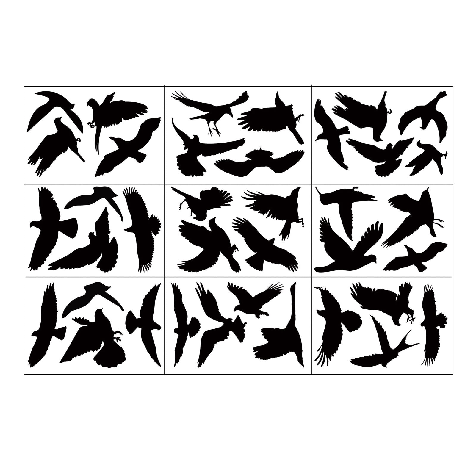 9pcs Bird Window Stickers Anti Window Decals Decal Sticker for Glass ...