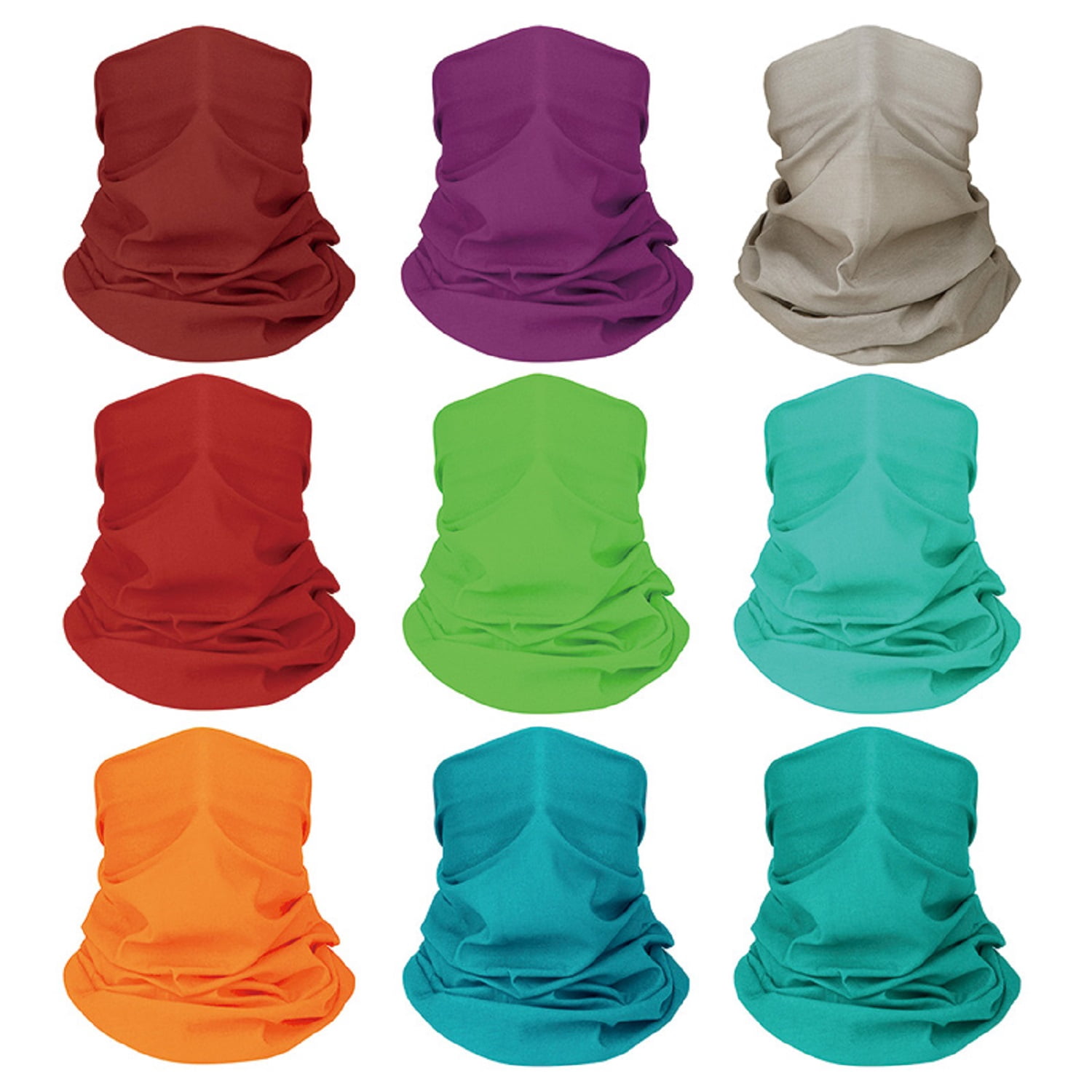 9pcs Breathable Face Mask Neck Gaiter Face Scarf Mask for Men Women ...