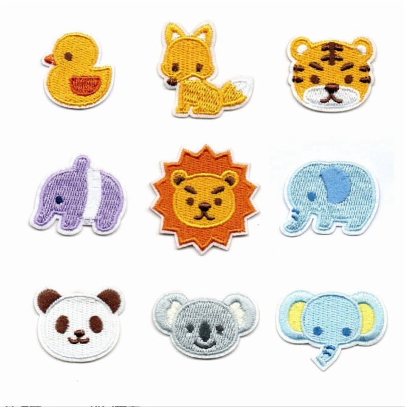 9pcs Cartoon Animal and Flower Embroidery Patches - Colorful Decorative ...