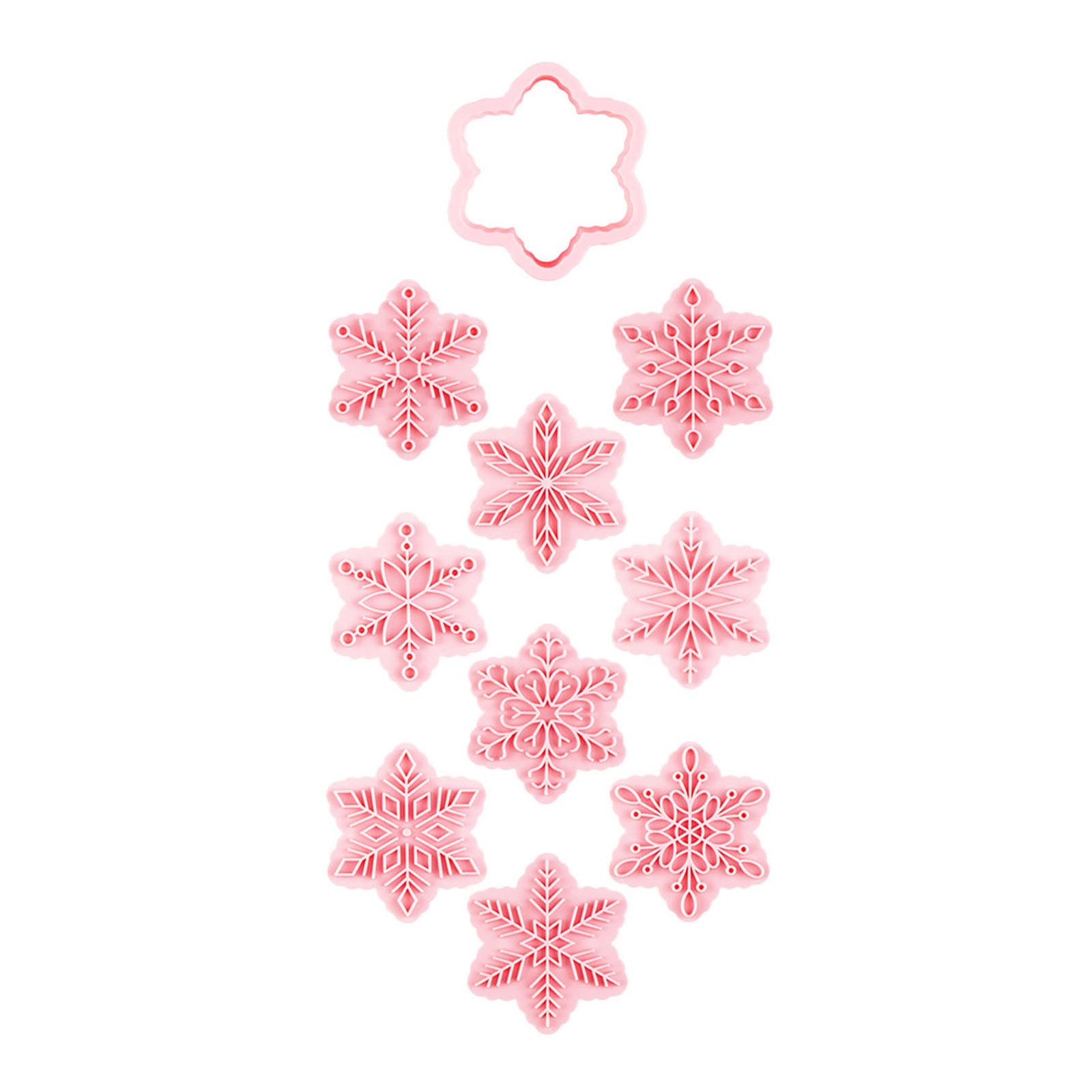 9pcs Cartoon Christmas Snowflake Biscuit Mold Cookie Mold Press Baking ...