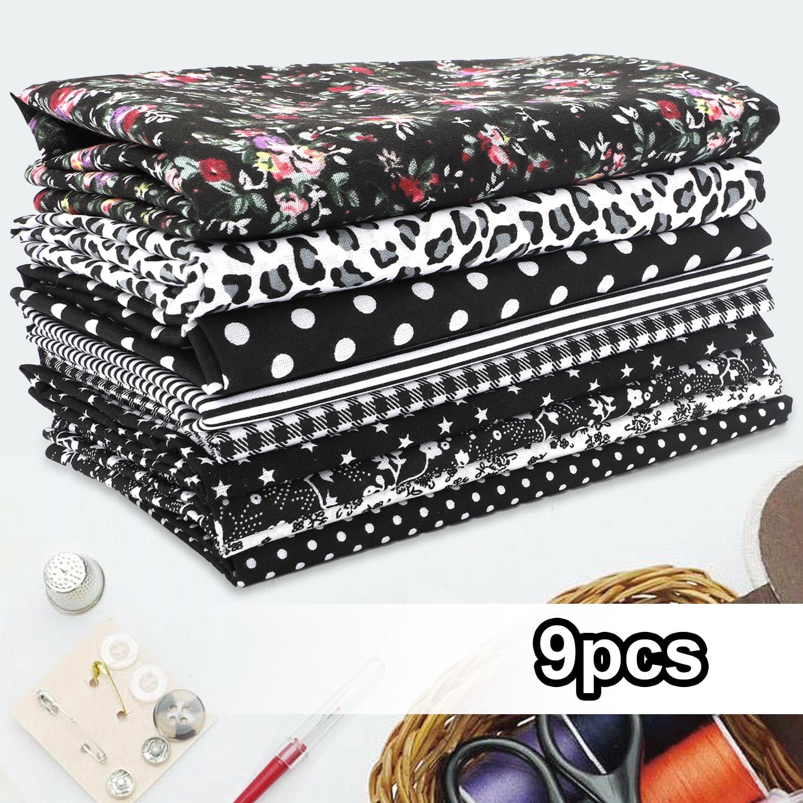 9pcs Cotton Quilting Squares, TSV 20 x 20''Precut Floral Pattern Fabric ...