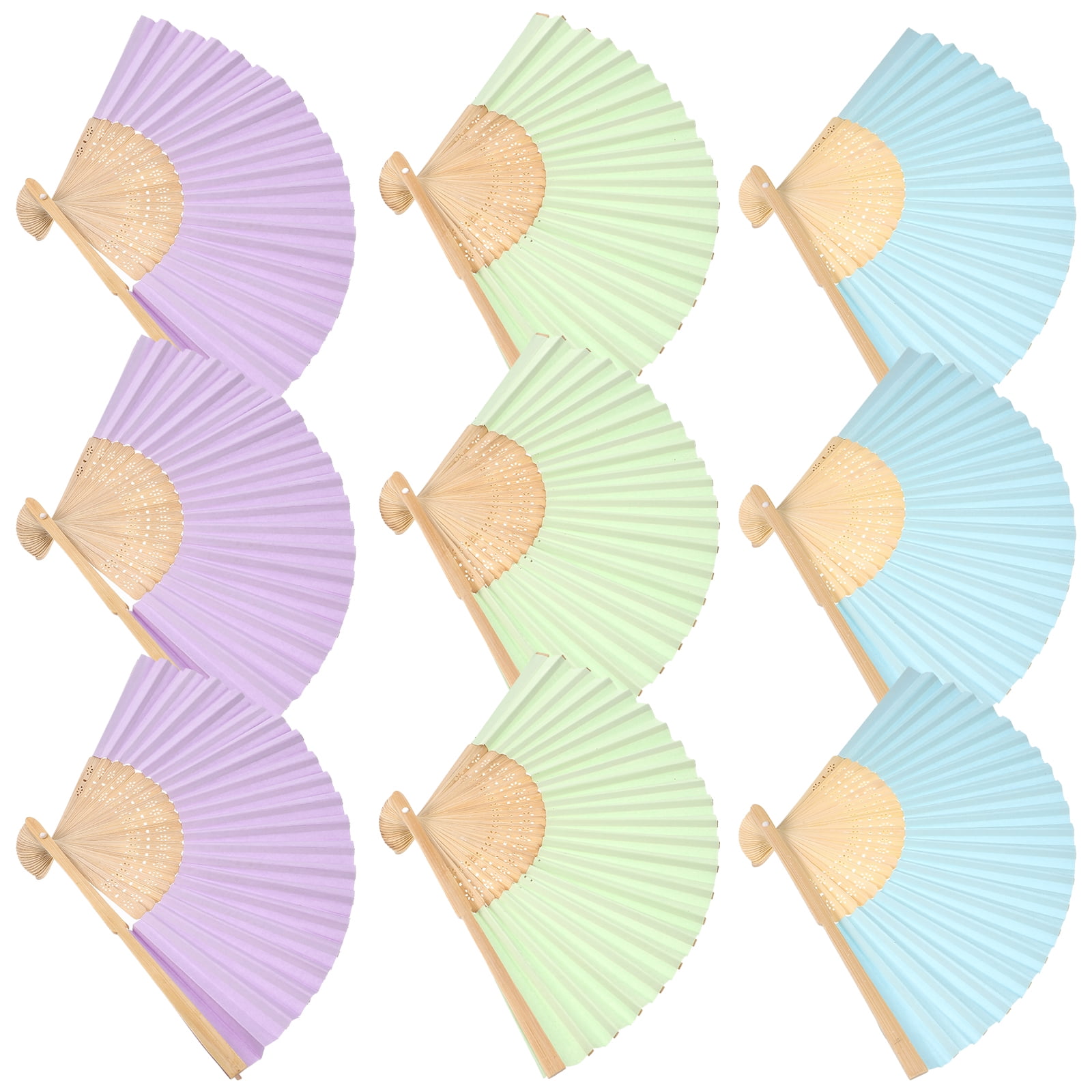 9pcs DIY Blank Folding Fans Kids Painting Fans Drawing Hand Fans ...