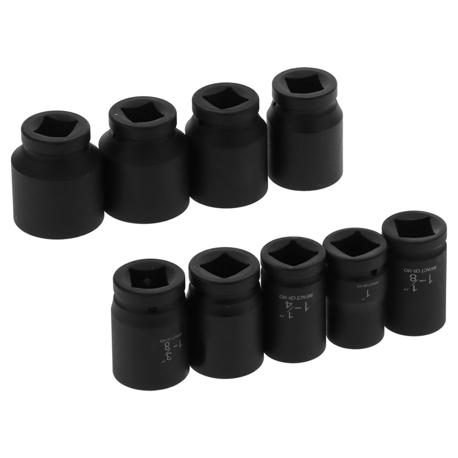 9pcs Deep 6‑Point Impact Wrench Socket Kit High Torsion Portable Auto ...