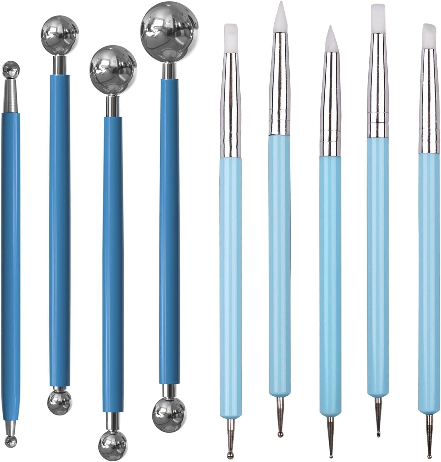 9pcs Dotting Tools, Silicone Clay Sculpting Tools, Ceramic Clay Ball ...