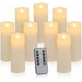 9pcs Flameless Candles with Remote, 2.2" x 5/6/7" Heat-Resistant ...