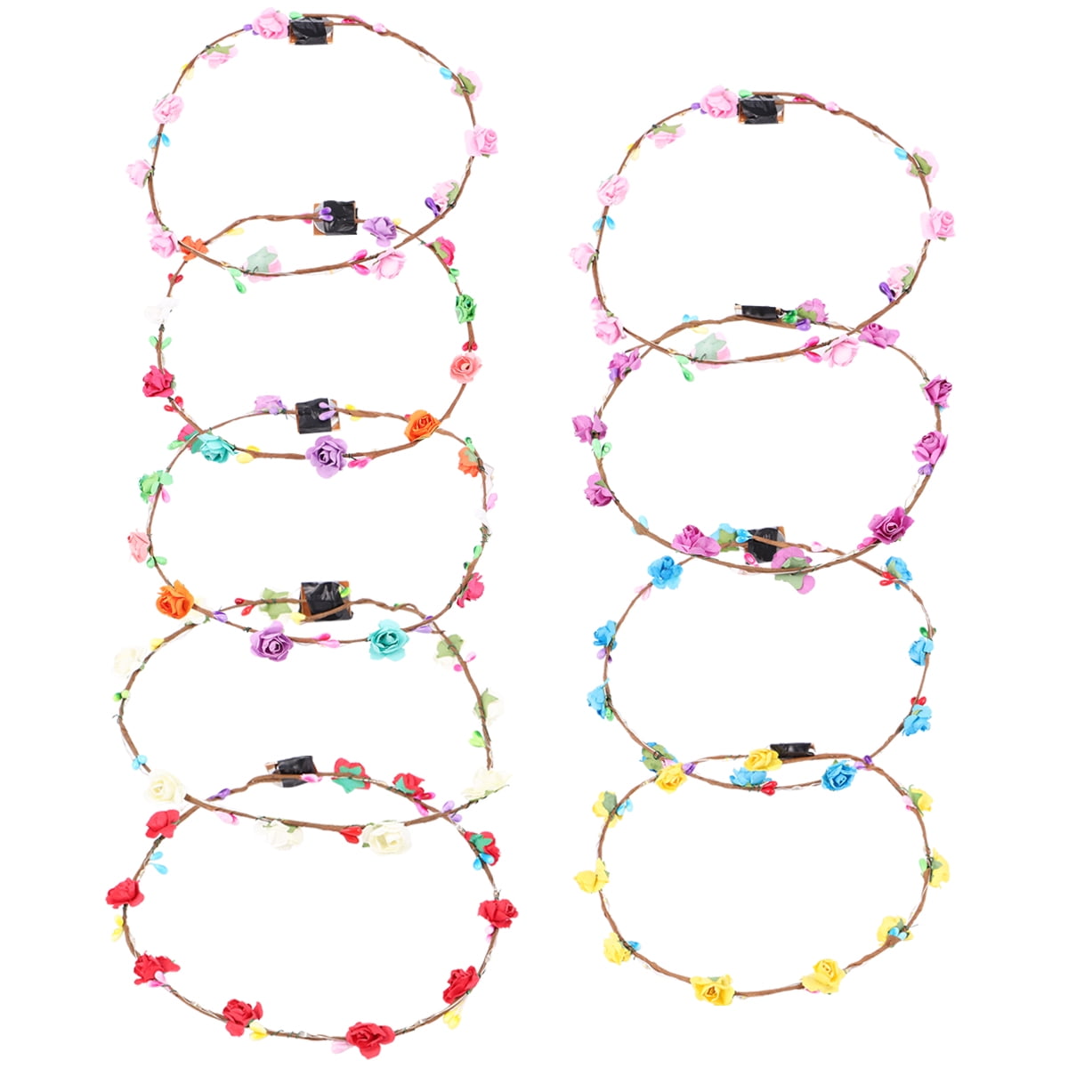 9pcs Flower Crown Headbands Party Wreath Headdress Party Headbands for ...