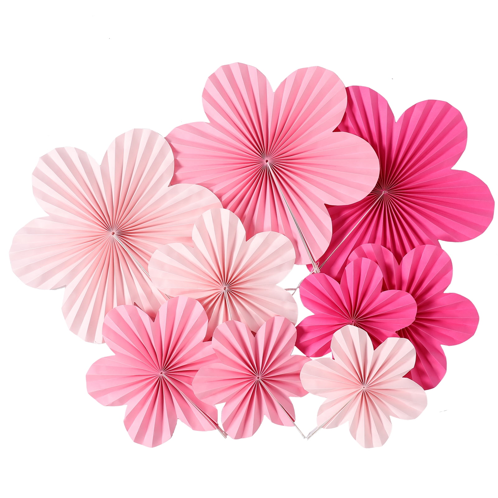 9pcs Flower Party Decorations Hanging Paper Fans Decoration Wedding ...