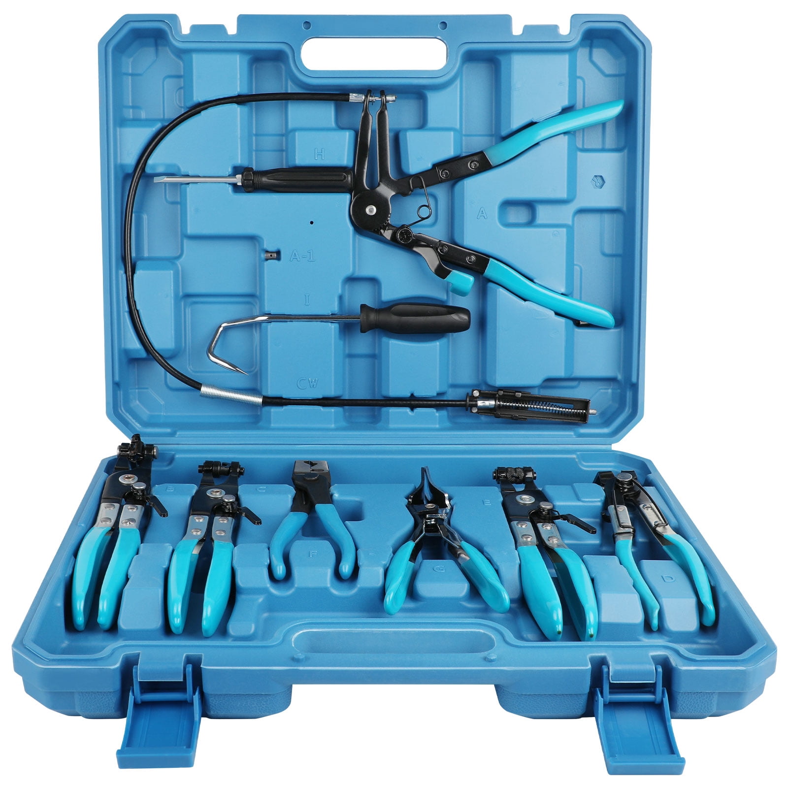 9pcs Hose Clamp Pliers Tool Set, Long Reach Wire Spring Hose Clamp ...