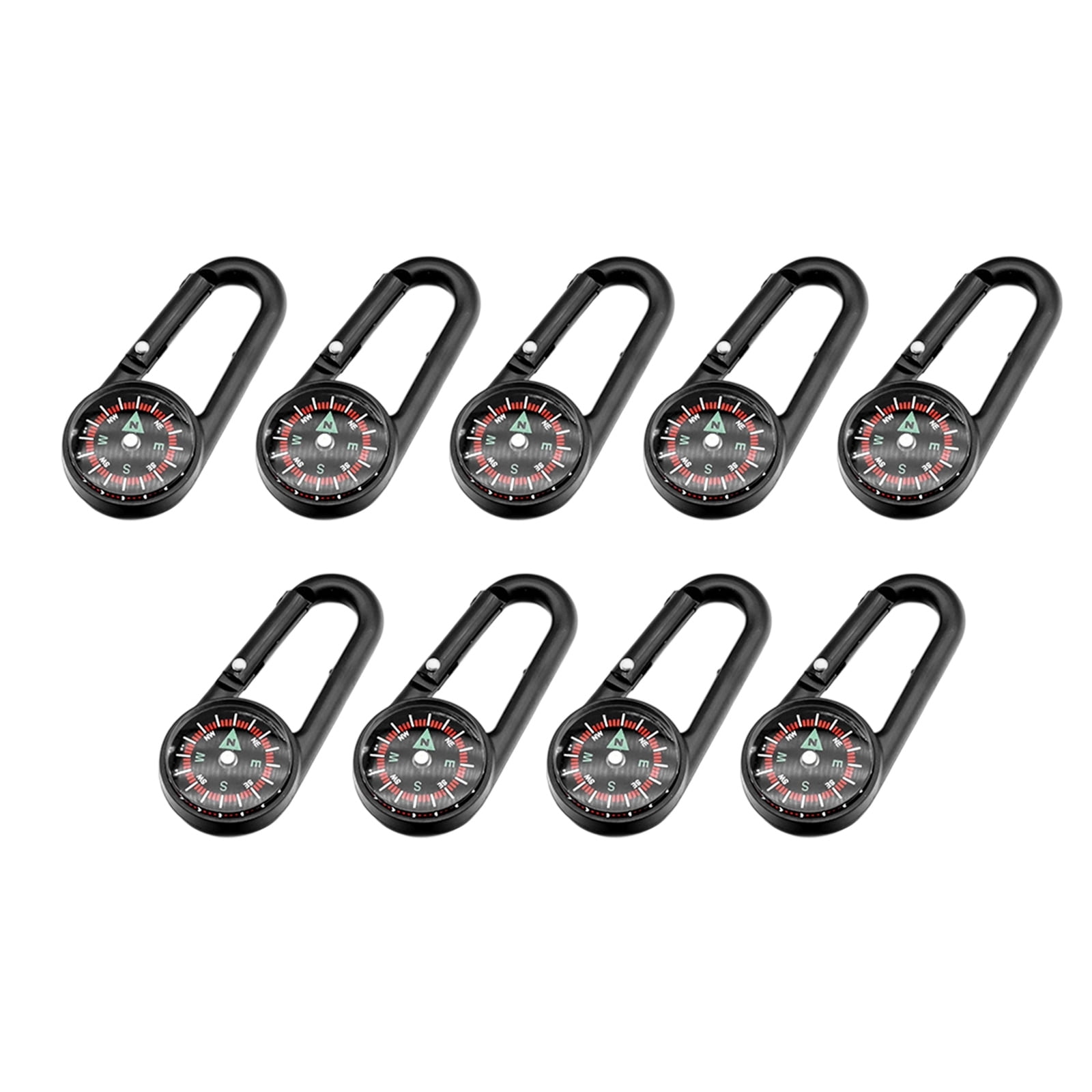 9pcs Keychain Navigation Tool Outdoor Carabiner Compasses Pendant for ...