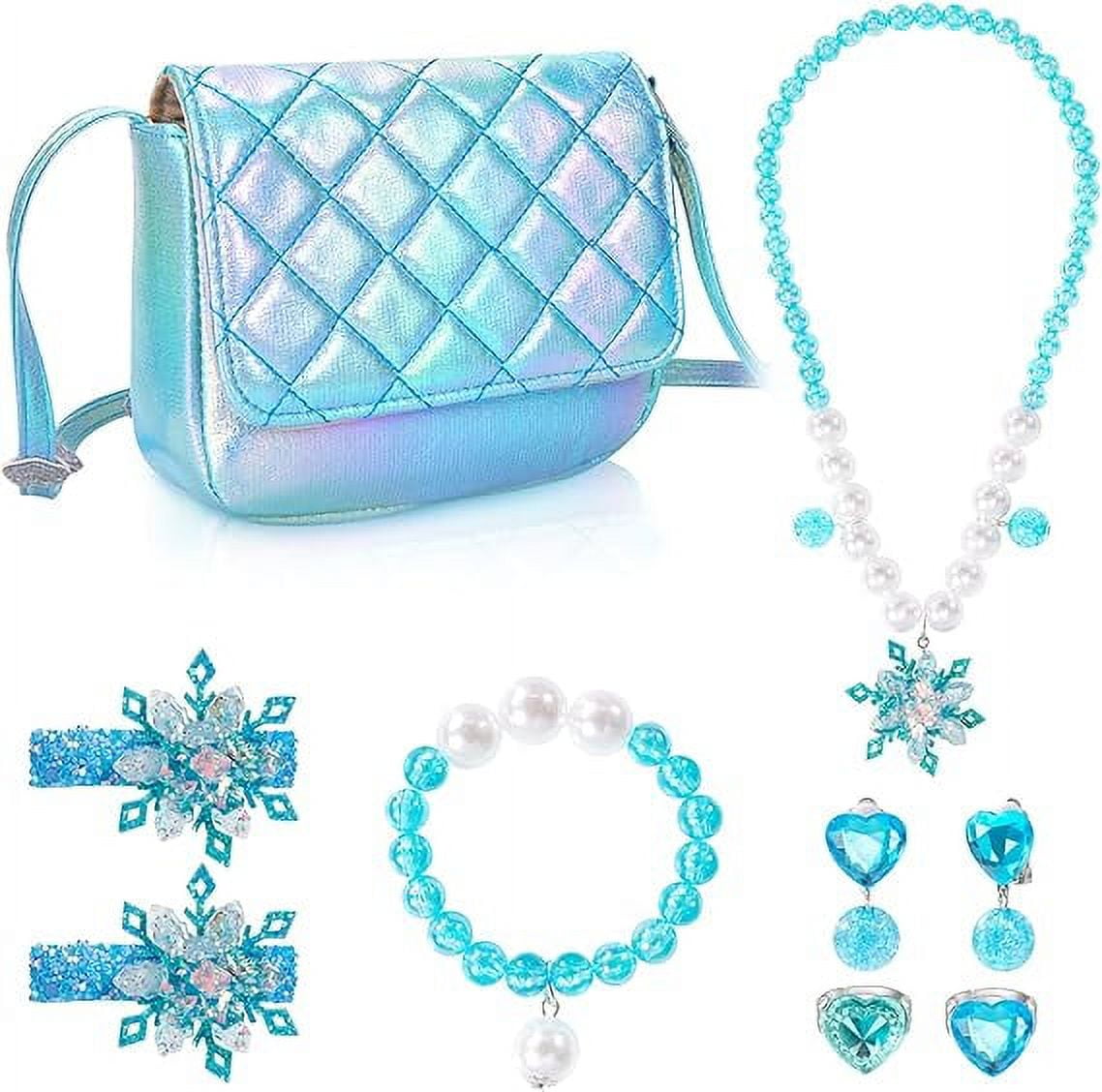 Hifot Toddler Kids Snowflake Jewelry Purse, Blue Crossbody Bag ...