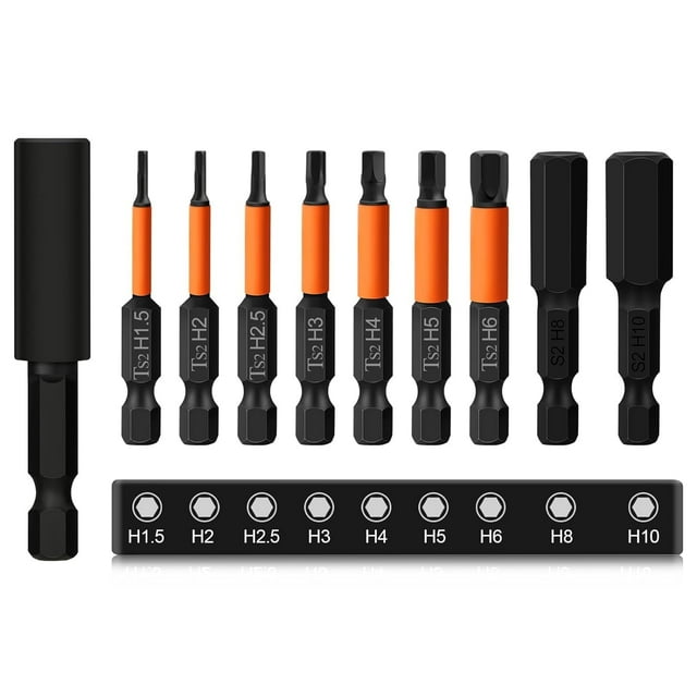 9pcs Magnetic Allen Wrench Drill Bit Set with 1 Extension Rod, 1/4 Inch ...
