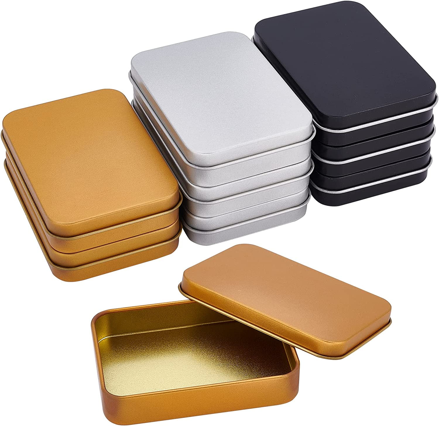 9pcs Metal Tin Box Metal Hinged Tin Box Container Mini Portable Small ...