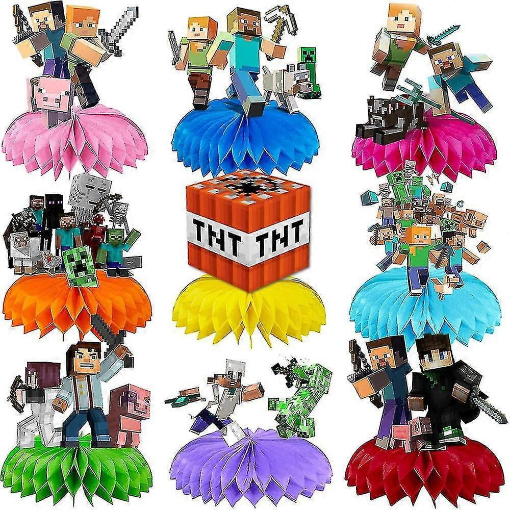 9pcs Minecraft Game Party Decorations Supplies Minecraft Game Honeycomb ...