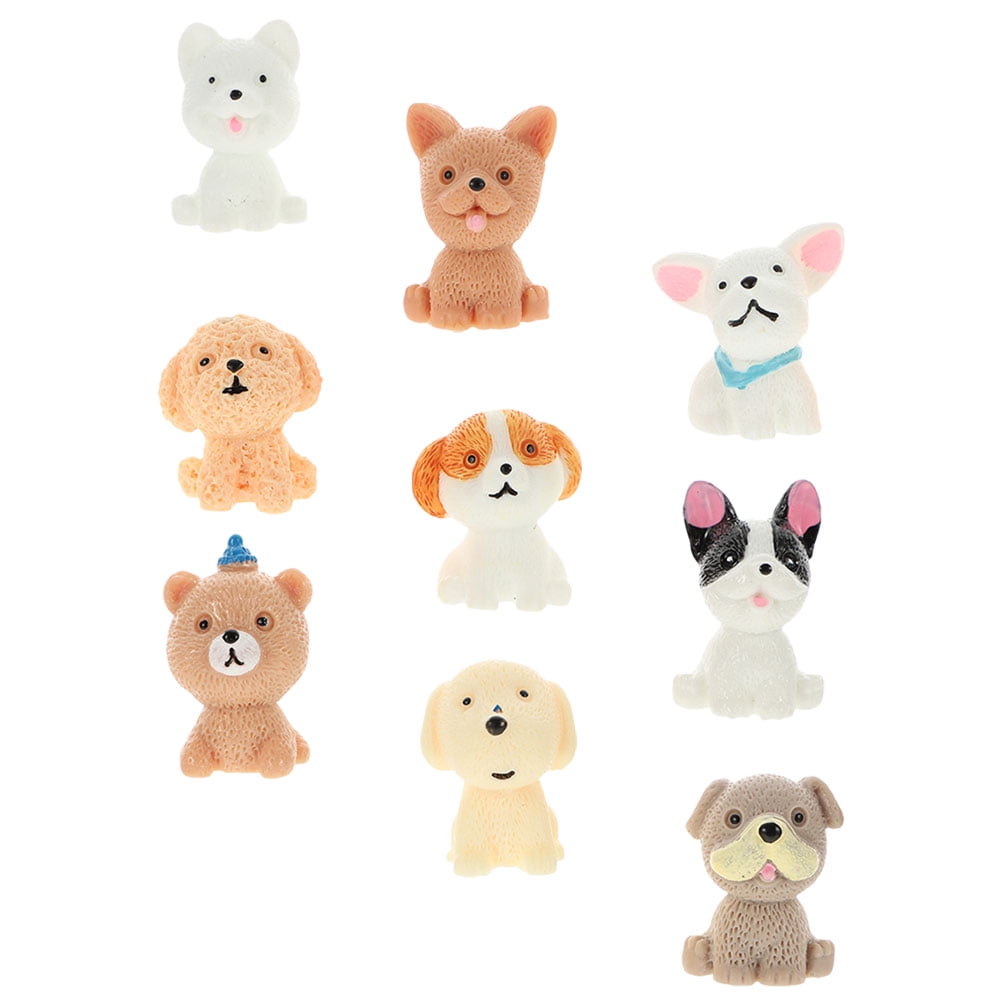 9pcs Mini Resin Puppy Dog Figurines Realistic Small Dog Figurines ...