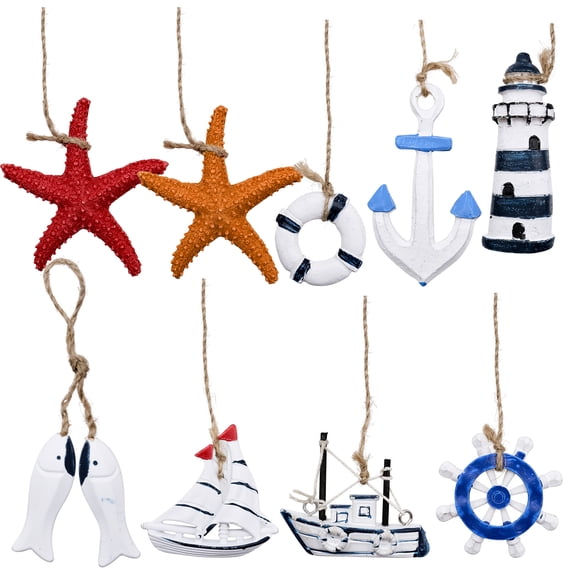 9pcs Nautical Marine Decoration Kit Small Pendant Decoration Home Wall ...