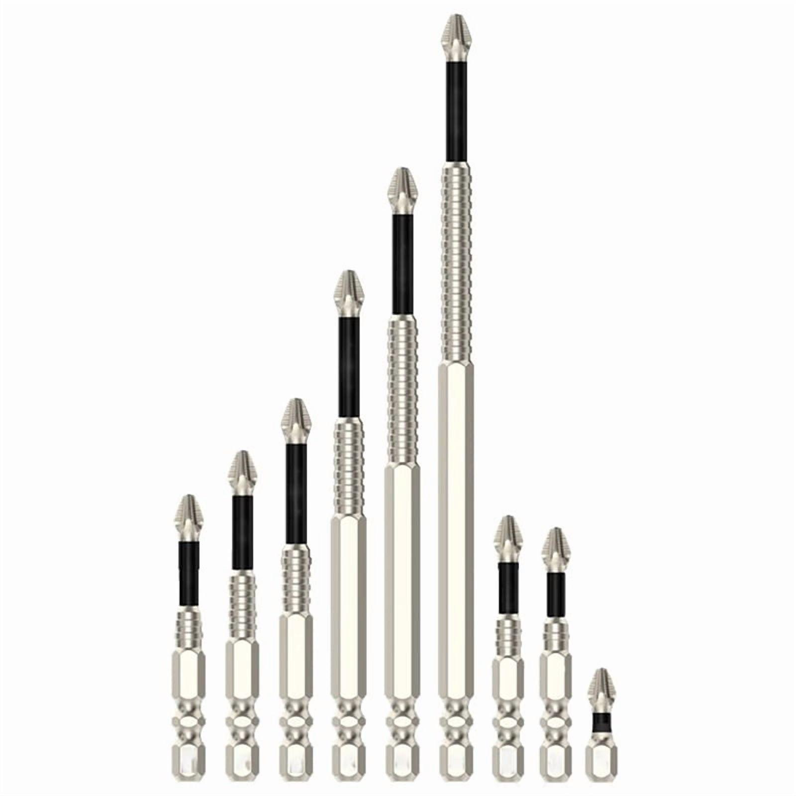 9pcs PH2 -Magnetic Screwdriver Bit Anti-Slip Long Drill Bits 25-150mm for Electric Screwdrivers ...