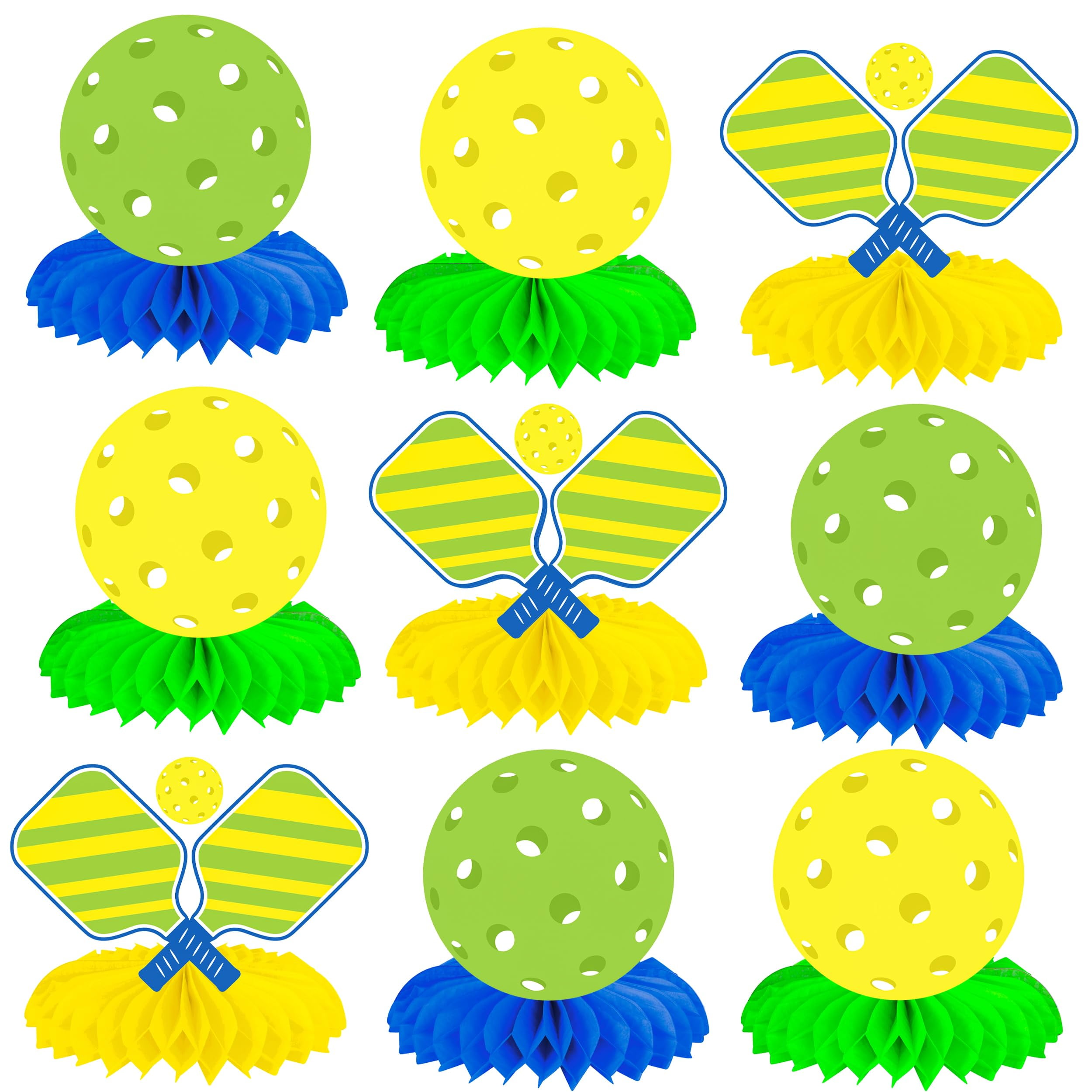 9pcs Pickleball PartyTRDN Honeycomb Centerpieces Pickleball Birthday ...