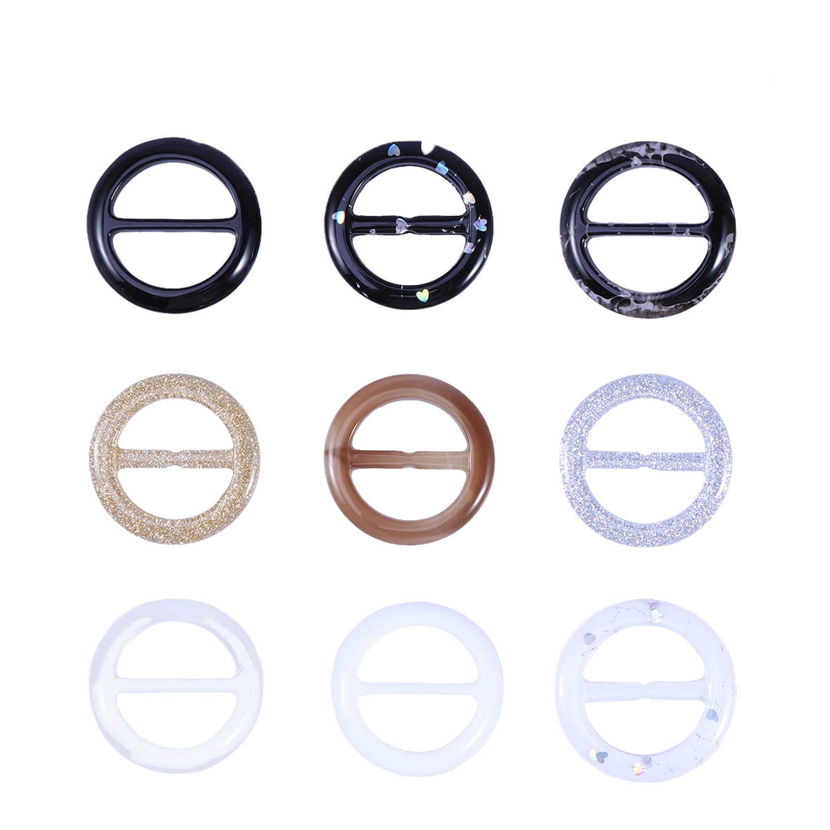 9pcs Plastic Smoothly Round Shape Elegant Tee Shirt Clips Scarf Clips ...
