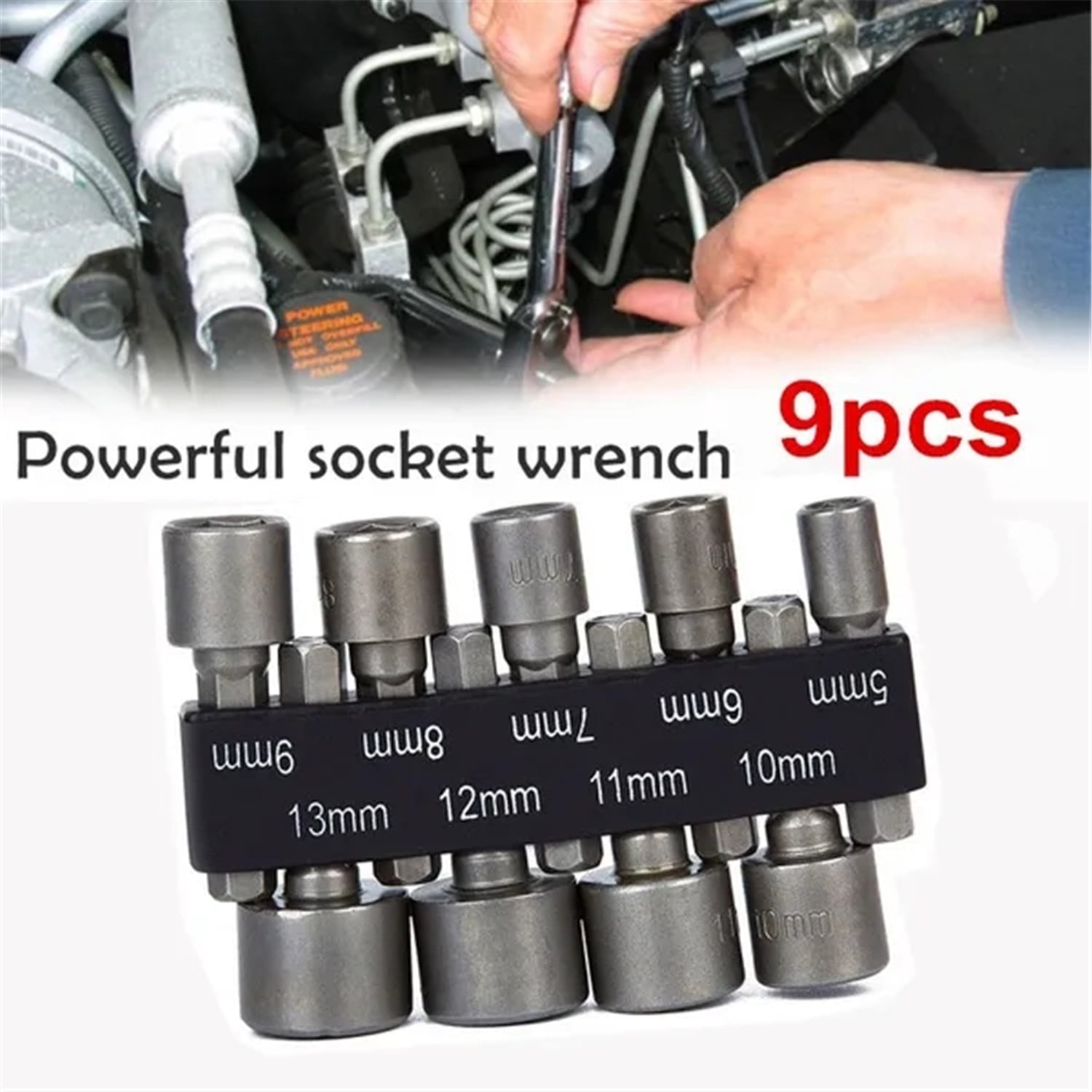 9pcs Power Nut Driver Set for Impact Drill, 1/4” Hex Head Drill Bit Set ...