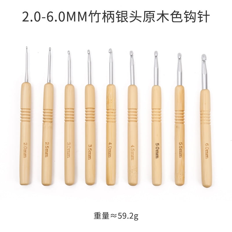 9pcs Single Ended Crochet Hook with Wooden Handle Extra Large Crochet ...