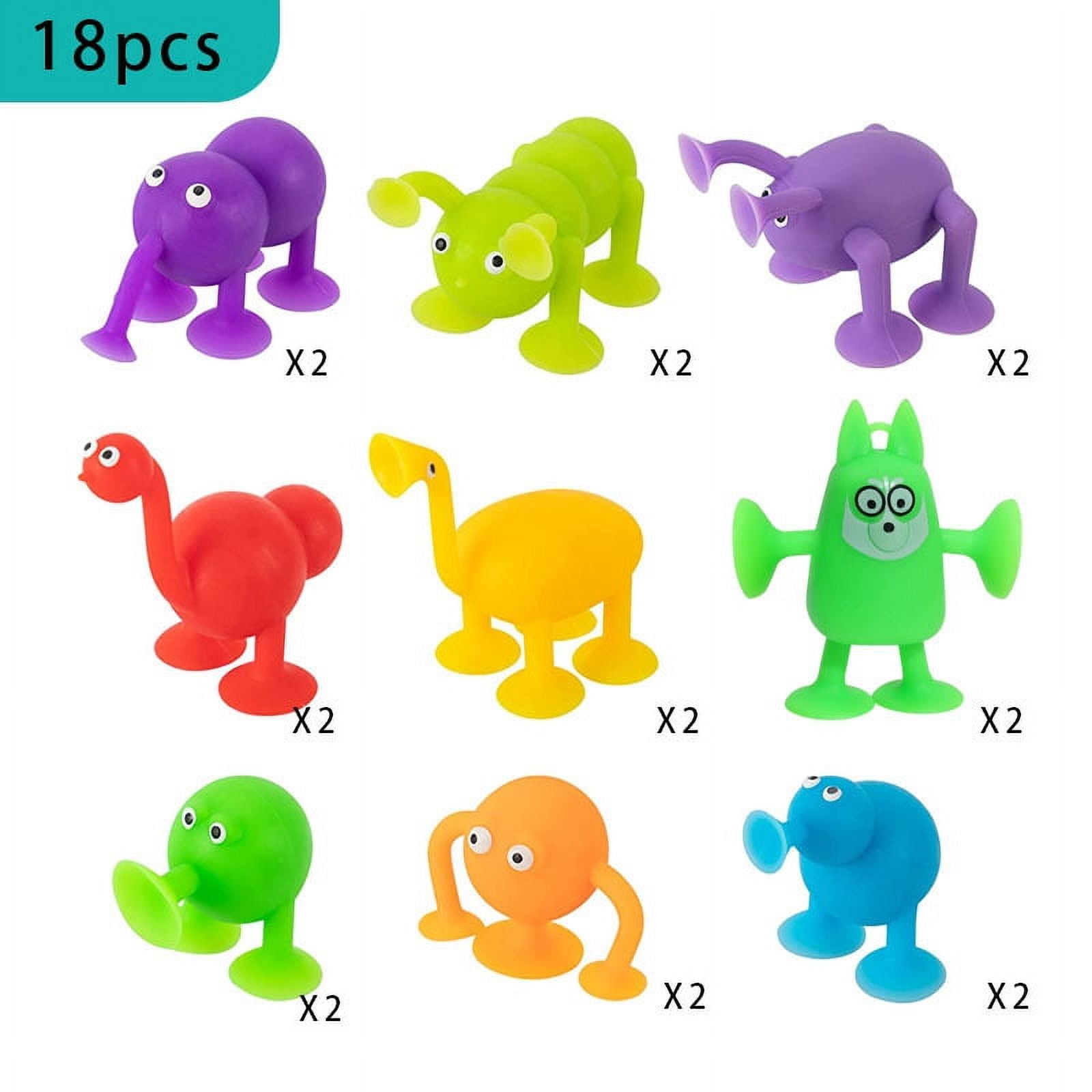 9pcs Suction Toys Sensory Toys Suction Cup Cartoon Animal Toys Sucker ...