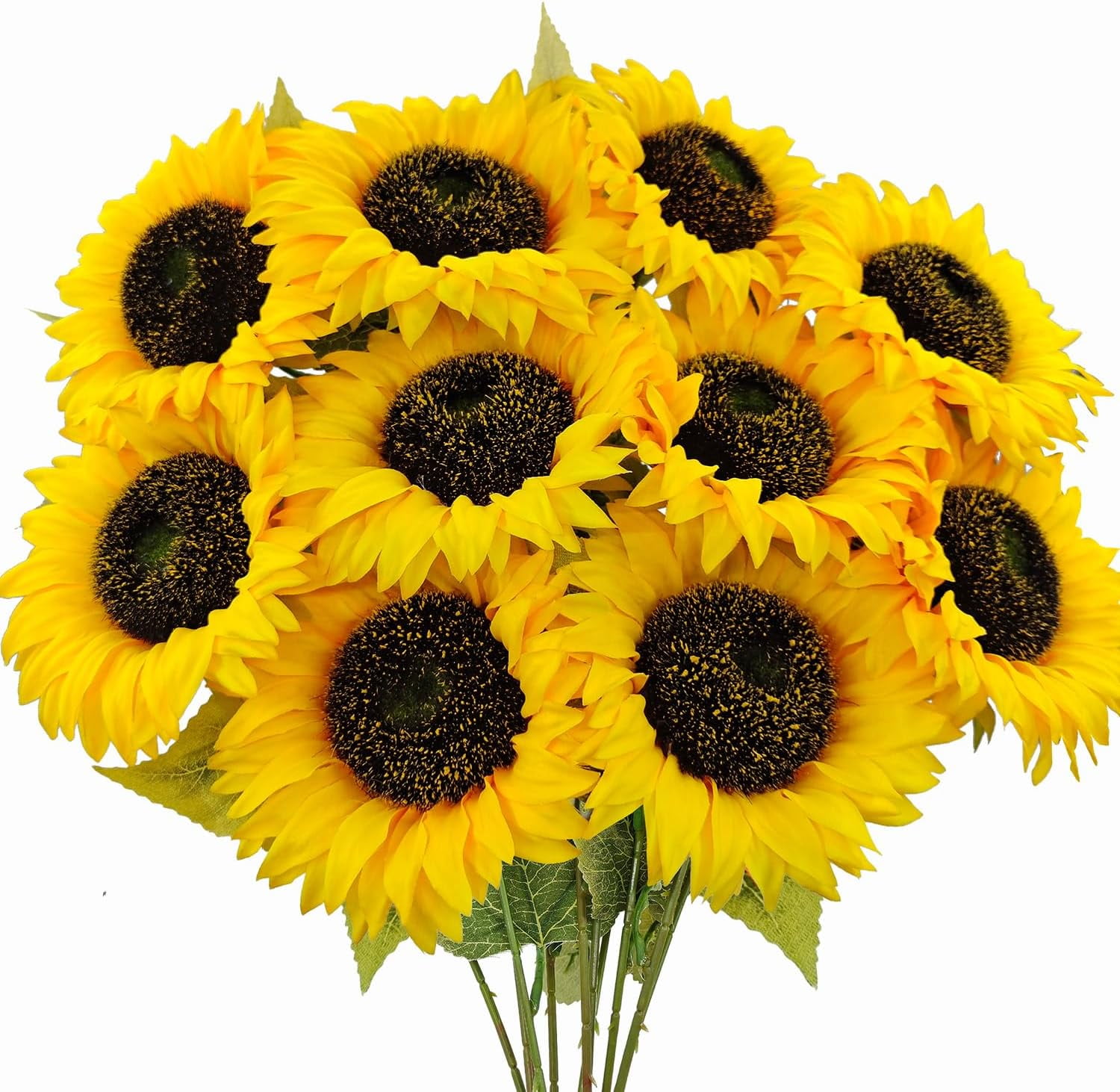 9pcs Sunflower Stems Artificial Flowers, 19.7" Tall Full & Lifelike ...