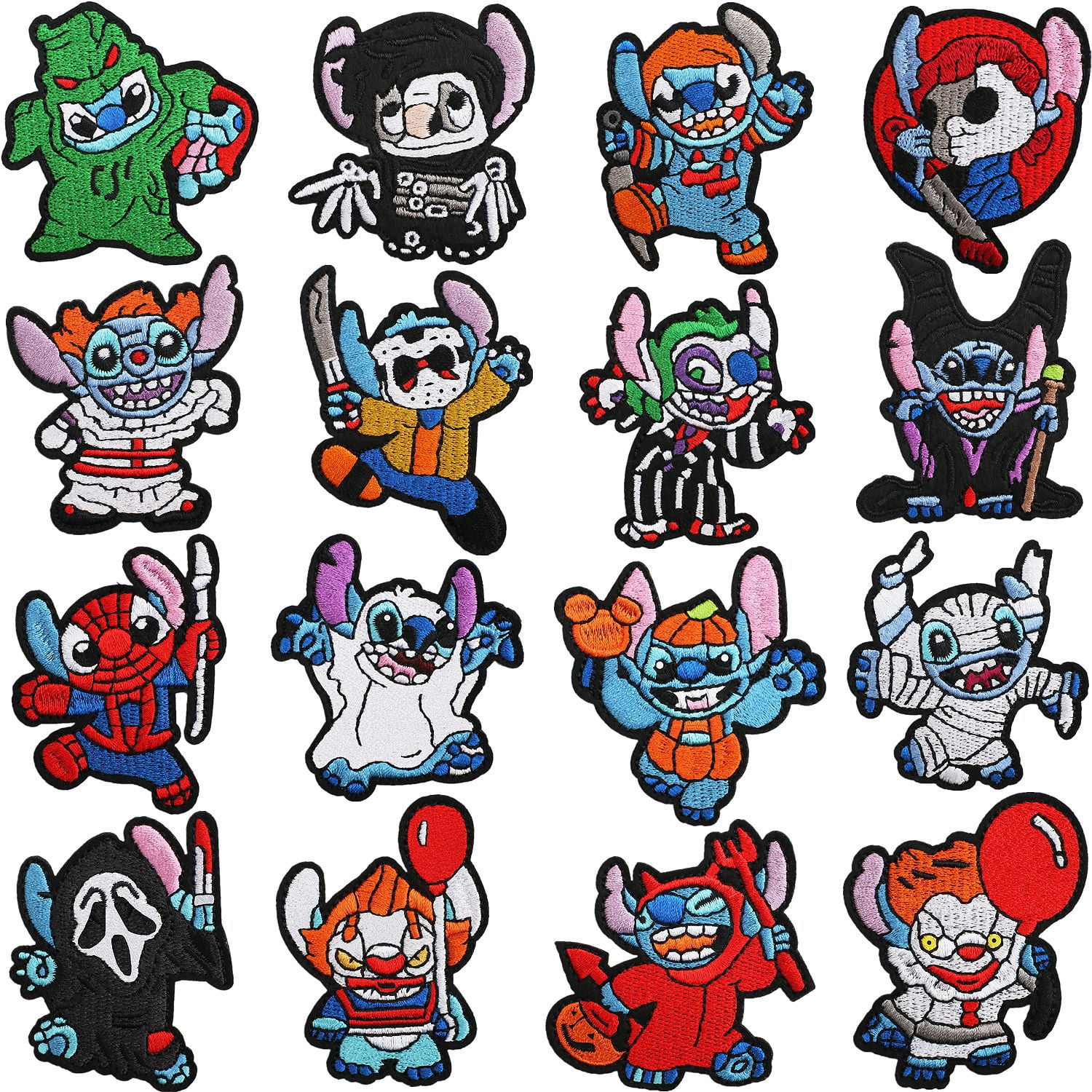 9pcs Terrifying Lilo Cute Cartoon Kids Embroidered Patches, Sew/Iron On ...
