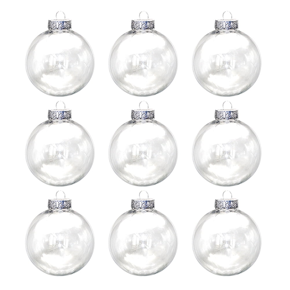 9pcs Transparent Hollow Hanging Ball Christmas Decor Eternal Flower ...